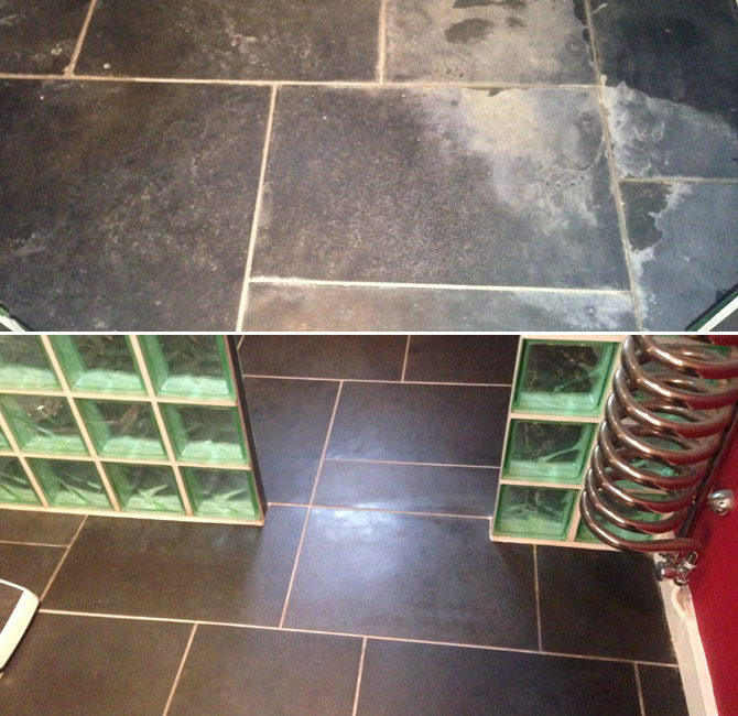 Case study: Slate – Removing limescale buildup - Floor Restorer